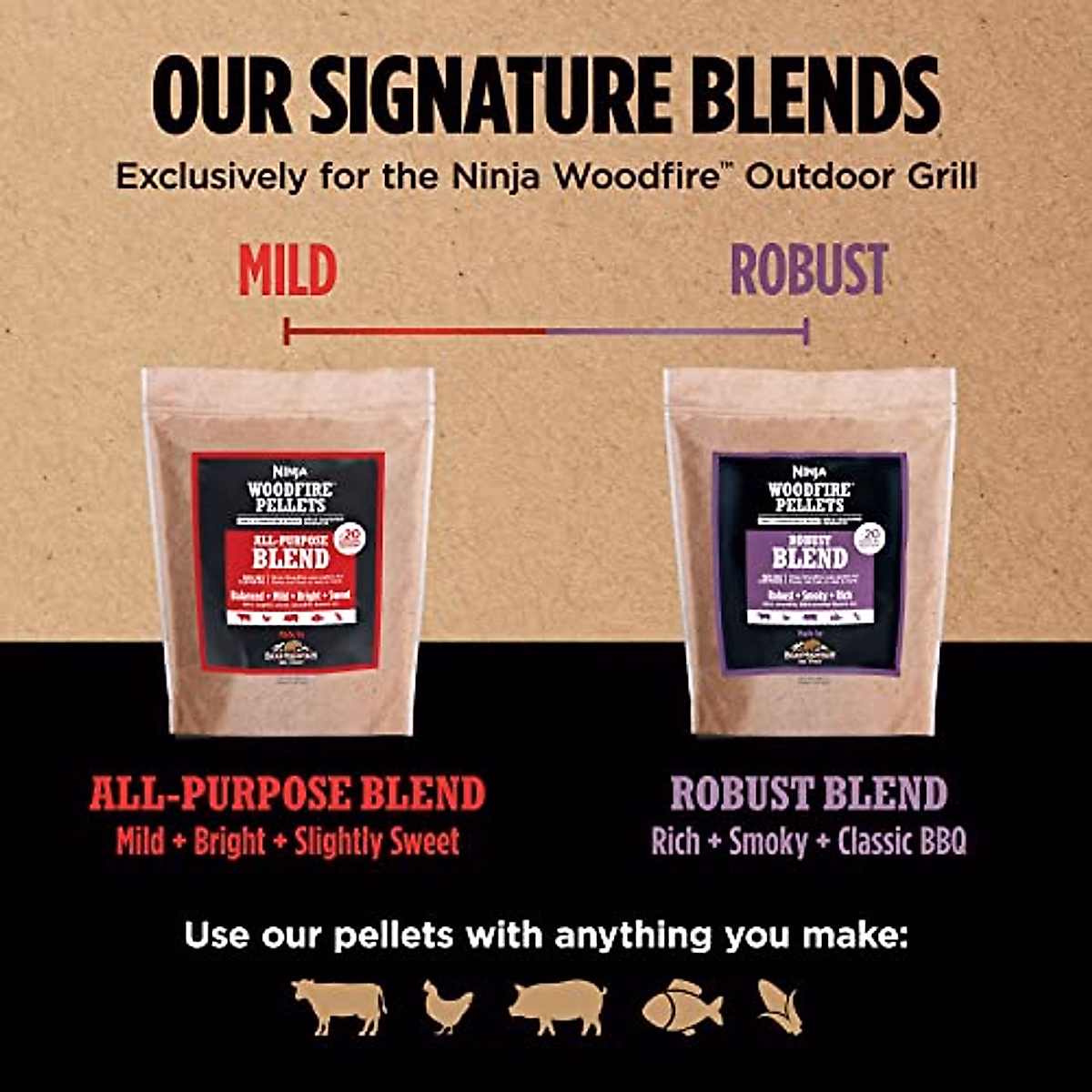 Ninja OG701 Woodfire Outdoor Grill, 7-in-1 Master Grill, BBQ Smoker, & Outdoor Air Fryer plus Bake, Roast, Dehydrate, & Broil, Woodfire Technology, with Robust Pellets