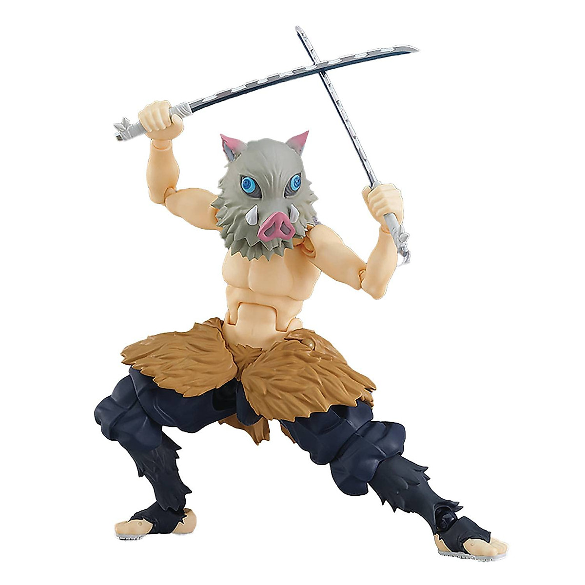 Max Factory Demon Slayer: Kimetsu no Yaiba Inosuke Hashibira Deluxe Figma Action Figure, Multicolor