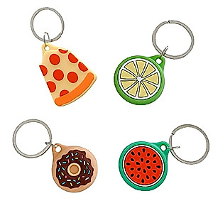 Rertnocnf Portable Case for Air Tag, Kawaii Cute Fresh Lemon Silicone Anti-Scratch Protective Cover Compatible with Airtags Finder Location Tracker Keychain for Kids Pets Keys (Lemonr)