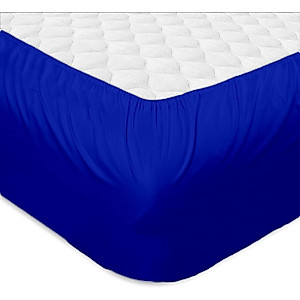 Gold Moon 650-Thread-Count 100% Egyptian Cotton King Size Sheet Set, Super Soft, Breathable, Solid Sateen Finish, 4 Piece Set, 18" Deep Pocket, Royal Blue