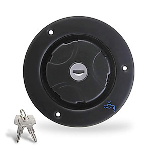 RV Fresh Water Locking Cap Spring and Seal Ring Design with Inlet Gravity Fresh Water Filling Hatch for Camping Trailer Gravity RV