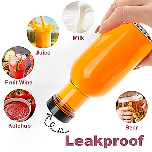 Cehomi 8 oz Glass Juice Bottles with Black Lids, Clear Glass Drink Jars for Juicing, Water, Wine, Hot Sauce, 15 Pack Reusable Glass Sauce Bottles Storage Containers