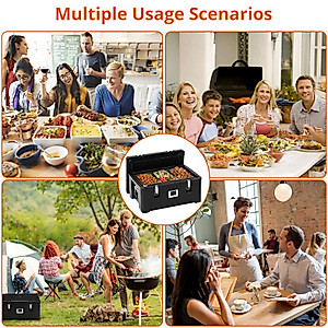 GarveeTech Catering Food Heater - 36Qt Lockable Stainless Steel Pot Heating Box, Easy to Transport, Heat/Cold Preservation, Ideal for Restaurants, Hotels, Large Gatherings, Camping