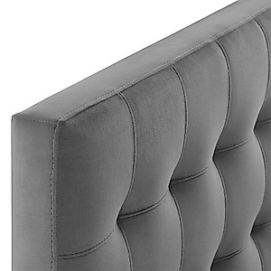 Modway Lily Biscuit Tufted Twin Performance Velvet Headboard, Gray