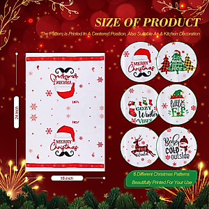 6 Pieces Christmas Hand Towels, Christmas Towels for Kitchen Towels Farmhouse Christmas Dishtowels Holiday Tea Towels for Bathroom Xmas Home Gift 16 x 24 Inch (Lovely)