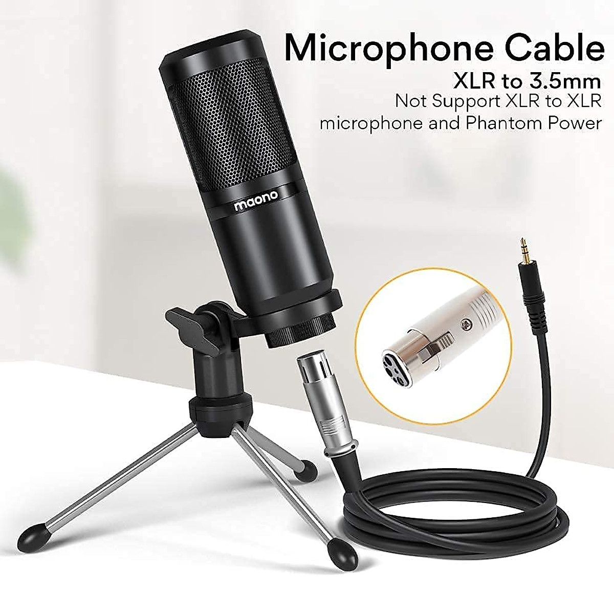 MAONO Podcast Equipment Bundle Audio Interface with Studio Headphone, Maonocaster Lite Portable ALL-IN-ONE Podcast Production Studio with 3.5mm Microphone for Guitar, Live Streaming, PC, Recording