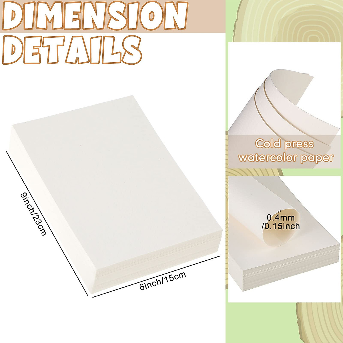 Outus 500 Sheets Bulk Watercolor Paper for Kids White Cold Press Painting Paper Cotton Paper Painting Drawing Finger Paint Sketch Art Crafts for Child Student Artist(6 x 9 Inch)