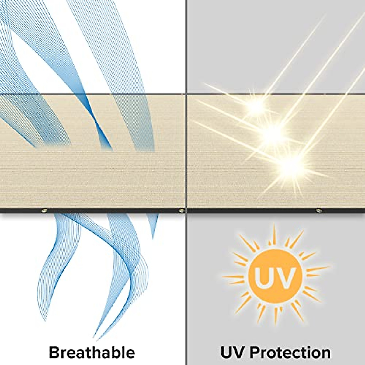 INFRANGE Heavy Duty Fence Privacy Screen Windscreen Beige 6' x 50' Shade Fabric Cloth HDPE, 90% Visibility Blockage, with Grommets, Heavy Duty Commercial Grade, Cable Zip Ties Included