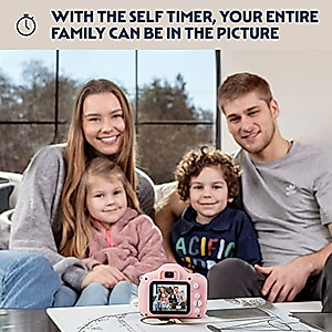 Kids Camera for Girls Upgrade 40MP, Christmas Birthday Gift Camera for Kids Age 3-9, 1080p HD Digital, Toddler Camera Age 3 4 5 6 7 8. Kids Digital Camera, Dual-Lens, 32GB SD Card Included-Pink