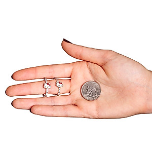 Sanrio Hello Kitty Womens Hoop Earrings - Cubic Zirconia and Enamel Plated Hello Kitty Earrings Officially Licensed