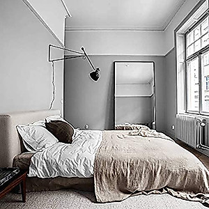 TinyTimes 71"×30" Full Length Mirror, Floor Mirror with Stand, Full Body Tall Mirror, Freestanding or Wall-Mounted, Brushed Thin Frame, for Bedroom, Liveing Room - Black