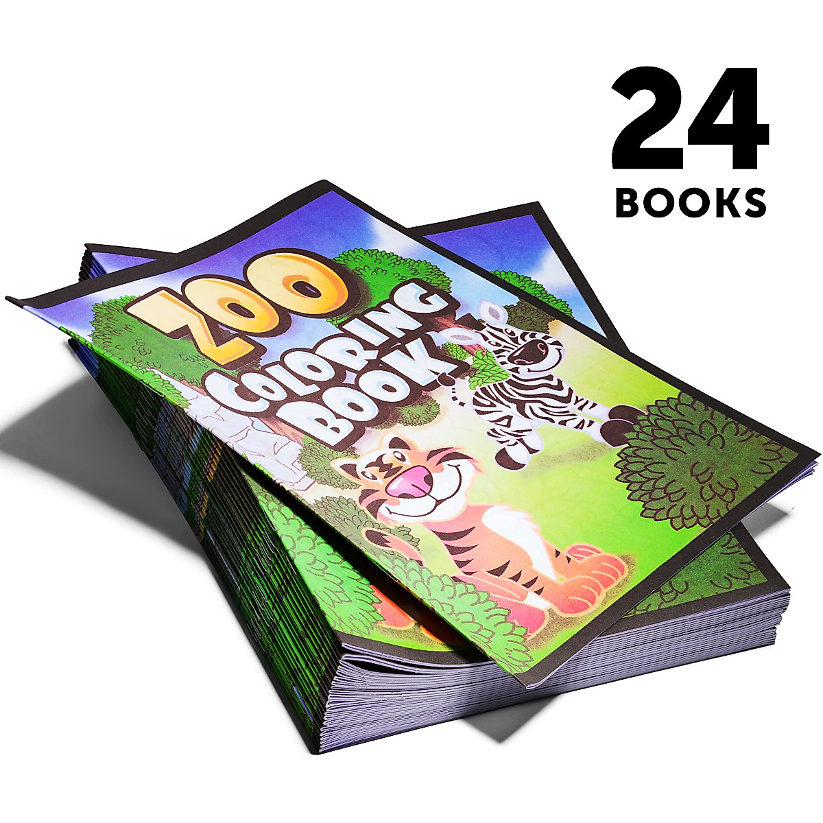 Zoo Animal Coloring Books - Bulk Pack of 24, 9"x11" Animal Party Favor Books for Kids with Jungle Safari Animals and Activity Sheets for Goodie Bags, Classrooms and Themed Birthday Supplies