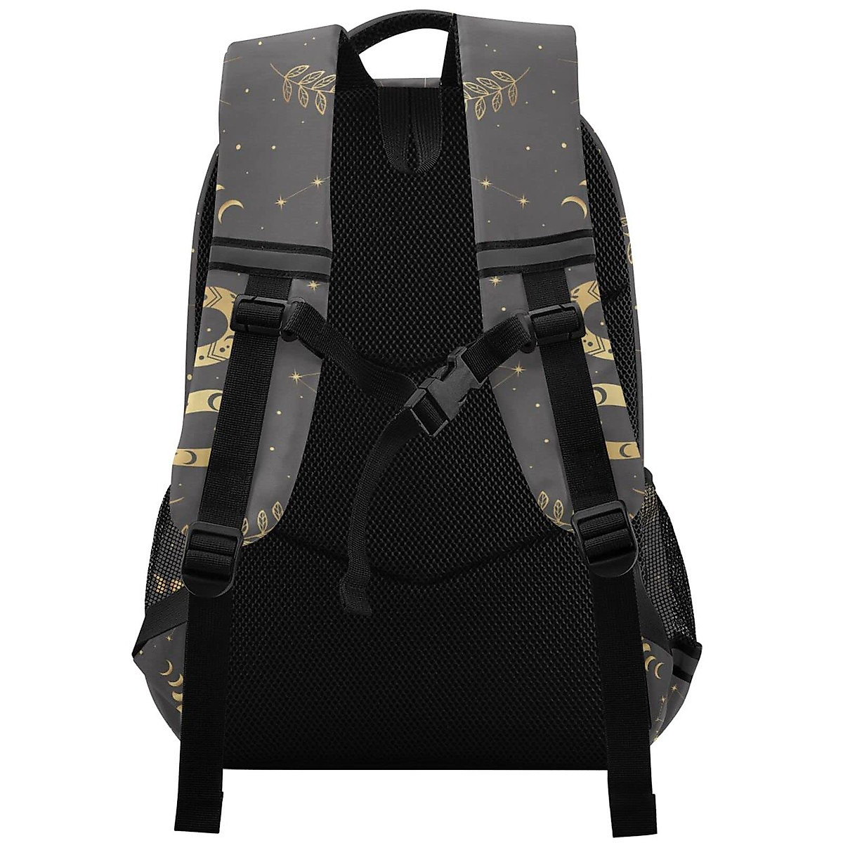 NFMILI Golden Snake Moon Kids Backpack Lightweight Middle School Elementary Bookbags for Boys Girls School Bag with Chest Strap 11.6 X 6.9 X 16.7 in
