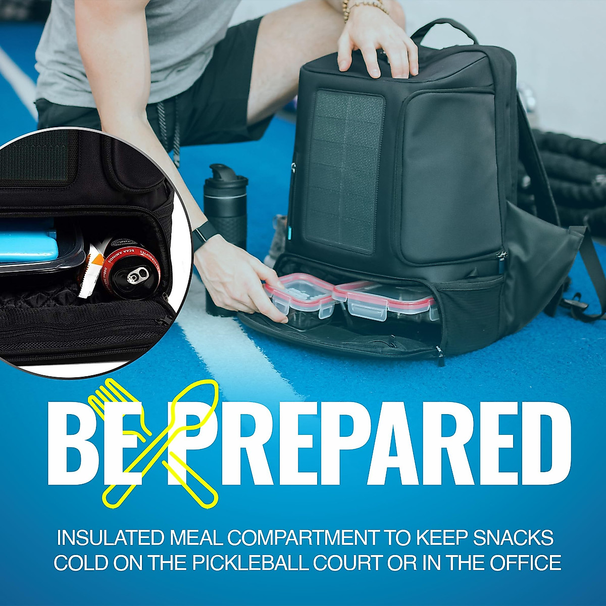 Multifunctional Solar Backpack with Power Bank, 40L Bag Designed for Fitness, Business, Travel and Casual Use, Black