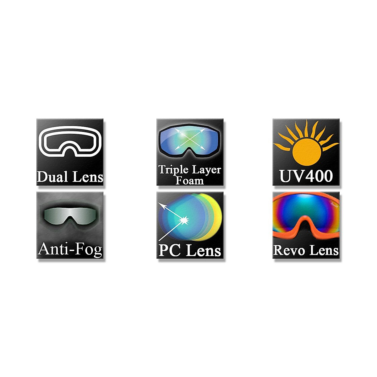 Cloud 9 - Professional Mens Snow Goggles Cross-Rocket Big Anti-Fog Dual Lens UV400 Protection Snowboarding Oversized Ski Goggles