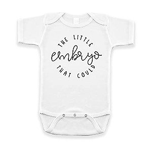 IVF Pregnancy Announcement Infant Bodysuit for Grandparents and Photo Props |The Little Embryo That Could (0-3 months, White)