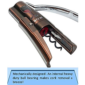 Manual Wine Opener Quality Vertical Lever Corkscrew Wine Bottle Opener with Foil Cutter easy to use lever corkscrew (BRONZE)