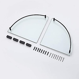 KES Bathroom Glass Corner Shelf Tempered Glass Shelf with Rail Wall Mount Corner Shelf SUS 304 Stainless Steel Matte Black 2 Pack, BGS2101A-BK-P2