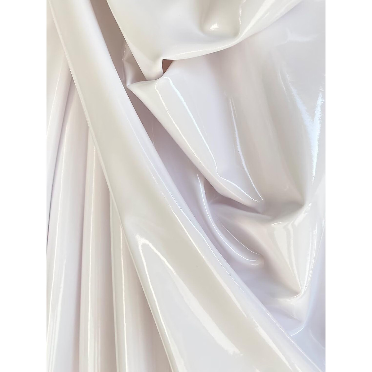 Prime Fabric, Shiny White 4-Way Stretch Vinyl Latex Fabric by The Yard, 60" Wide, DIY, Crafts, Club Wear, Costumes, Cosplay