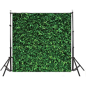 LYWYGG 8x8FT Green Leaves Photography Backdrops Mmicrofiber Nature Backdrop Birthday Background for Birthday Party Seamless Photo Booth Prop Backdrop CP-87-0808