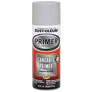 Rust-Oleum 252472 Automotive Sandable Primer Spray Paint, 12 oz, Light Gray