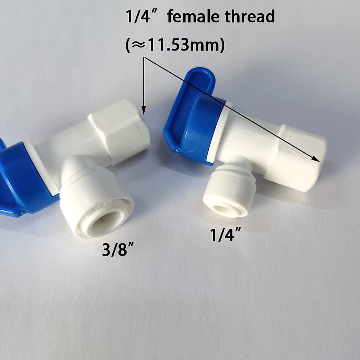 Malida Tank Ball Valve 1/4" FPT by 1/4" ,3/8" OD Tubing quick connector for RO Water Reverse Osmosis Filter system set of 4