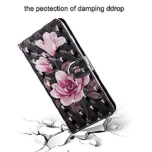 Asdsinfor Compatible with Xiaomi Redmi Note 9 Case 3D Stylish Wallet Case Credit Cards Slot with Stand for PU Leather Shockproof Flip Magnetic Compatible with Xiaomi Redmi Note 9 Pink Flower BX