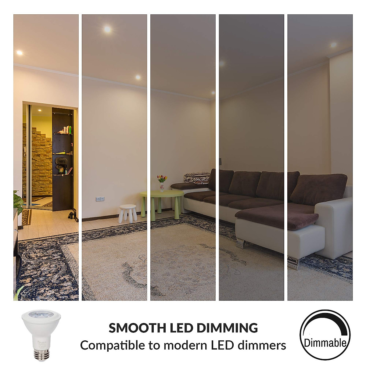 Simba Lighting LED PAR20 Light Bulb 6W 38deg Spotlight Dimmable (4-Pack) for Indoor Recessed Can, Range Hood and Outdoor PAR 20, 120V E26 Base, 40W to 50W Halogen Replacement, 3000K Soft White