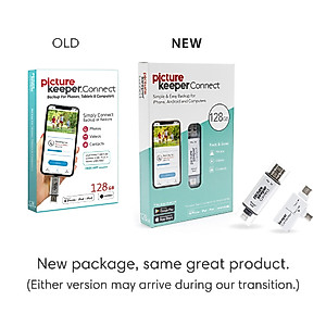 Picture Keeper Connect Photo & Video USB Flash Drive for Apple, Android, and PC Devices, 128GB Thumb Drive