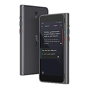 Fluentalk by Timekettle,T1 Language Translator with 4" HD Screen,Support 40 Languages and Photo Translation,Instant Translator Device No WiFi Needed,Built in 2-Year Global Mobile Data for Travelling