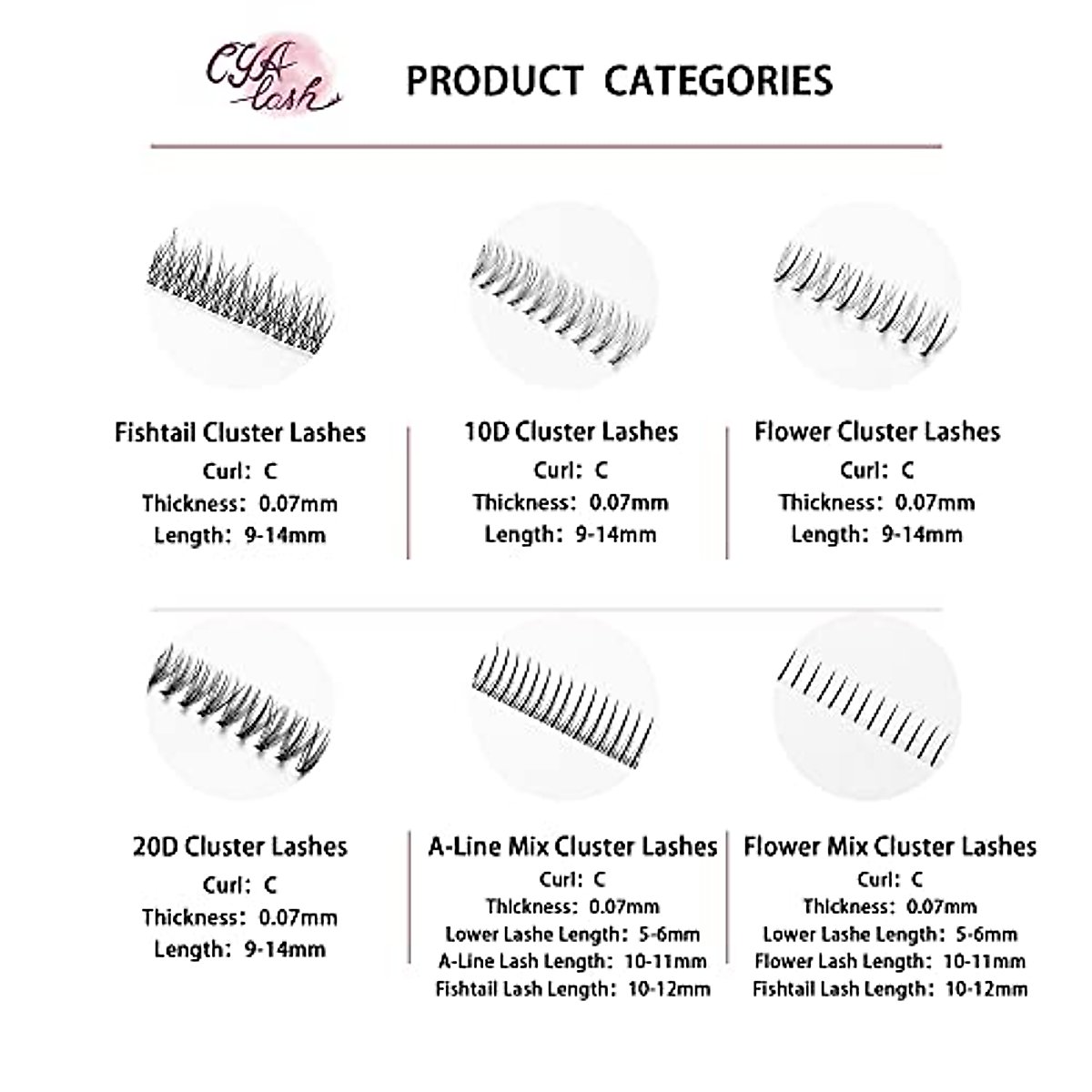 LMQLASH 10D Cluster Lash 9-14mm/curl C/0.07/Individual Eyelashes Natural Diy individual cluster Eyelash