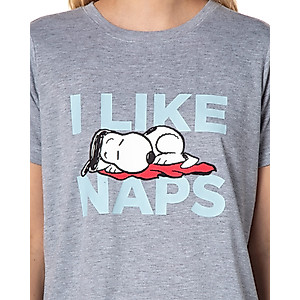 INTIMO Peanuts Womens' Snoopy I Like Naps Character Sleep Pajama Set Shorts (XXX-Large) Multicolored