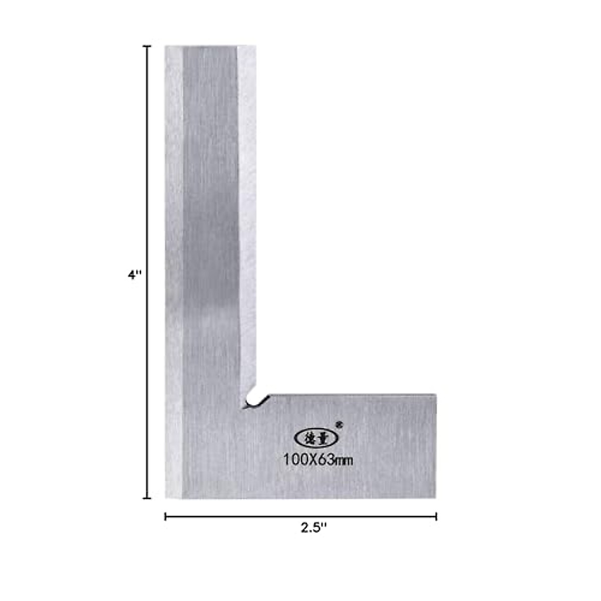 uxcell Precision Bevel Edge Machinist Square 4" x 2.5" (100x63mm) Engineer Woodworking Try Square Right Angle Ruler Solid Steel Square