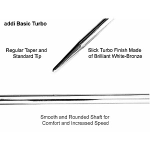 addi FlexiFlips 8 inch (20cm) (Set of 3) US 03 (3.25mm) DPN Double Pointed Knitting Needle Slick & Smooth Finish, Standard Tips, Smooth Joins, Blue Pliable Cord with 10 Colorful Stitch Markers