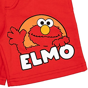 Sesame Street Elmo Cookie Monster Baby Boys French Terry 2 Pack Shorts Blue/Red 12 Months