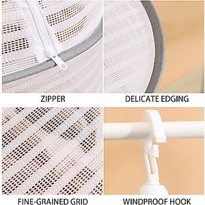 HCHMAO Herb Drying Rack 3 Layer Hanging Mesh Net Clothes Drying Racks Foldable Hanging Mesh Dryer for Buds, Fruits, Hydroponics Flowers, Vegetables, Fish, or Clothes, Doll