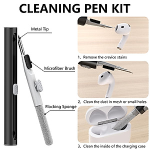 Ljusmicker for AirPods 4 Case Cover 2024 with Cleaner Kit,Soft Silicone Protective Case for Apple AirPods 4th Generation Case for Women Men,AirPod 4 Case Accessories with Keychain-Black