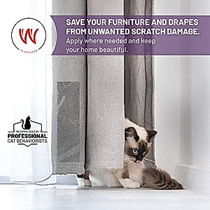 CLAWGUARD Cat Repellant Tape 20 Pre-Cut Strips - Cat Scratch Furniture Protector - Cat Deterrent Tape - Cat Anti Scratch Shields - Cat Scratch Sofa Protection - Sofa Drapes Screens and More