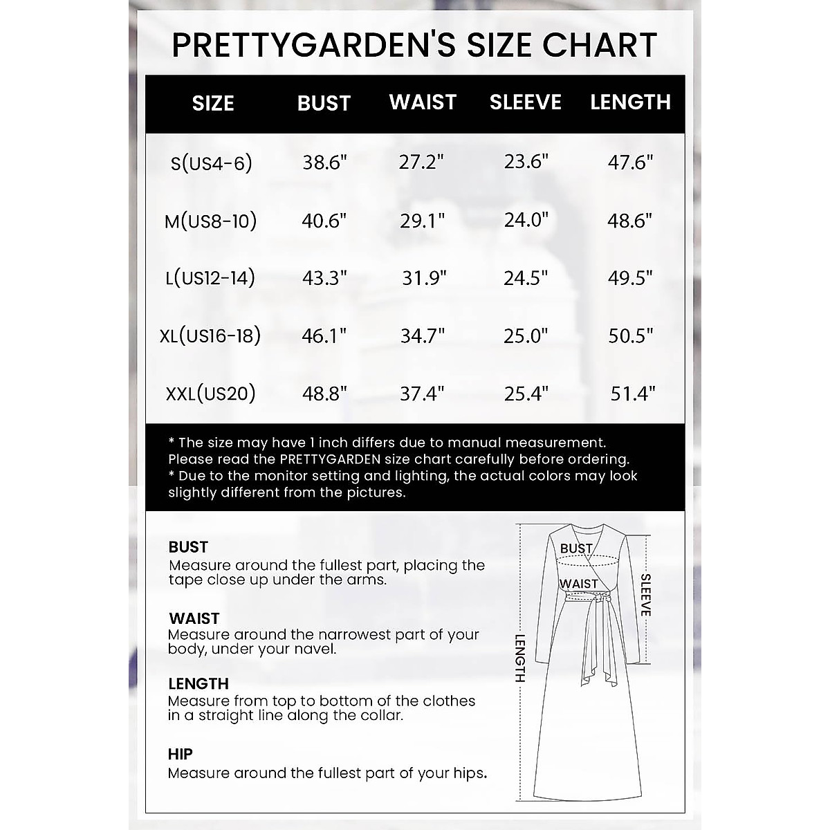 PRETTYGARDEN Women's 2024 Fall Midi Dress Casual Long Sleeve V Neck Swiss Dot Pleated A Line Flowy Dresses (Black,Large)