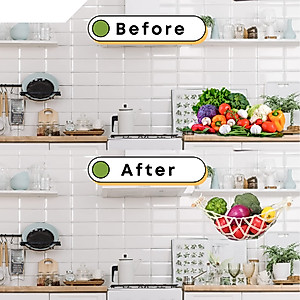 Zarami Fruit Hammock for Kitchen Under Cabinet-Macramé Fruit Hammock Basket for Bananas with 4 Hooks for Kitchen, Hanging Banana Hammock Fruit Holder, Produce Hammock, RV Fruit hammock