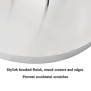 Stainless Steel Fire Pit Cover, 22 in 1.2 mm Thickness Fire Pit Burner Cover w/Handle, for Round Drop-in Fire Pit Burner Pan, Prevent Sparks, Keep Animals & Moisture Out (Round, 22 in)