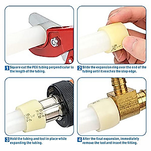 iCrimp PEX Expansion Tool Kit, Sized 1/2 inch, 3/4 inch, 1 inch, Auto Rotation Expander Tool with Pex-A Tubing Installed for Uponor Wirsbo ProPEX, PowerPEX Expansion Ring