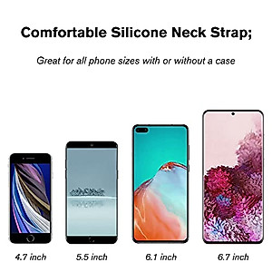 Mornex Phone Lanyard, Universal Adjustable Neck Straps Holder and Ring Grip, Silicone Cell Phone Lanyard Compatible with Most Smartphones