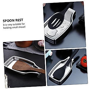 UPKOCH 1pc 304 Stainless Steel Spoon Rest Stainless Steel Utensil Holder Spatula Metal Stainless Steel Ladle Kitchen Spoon Organizer Spoon and Fork Holder Fork Spoon Knife Holder Silver