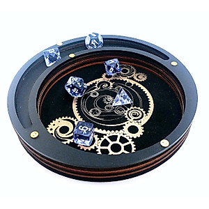 C4Labs 7.25" Padded Vegan Leather Eclipse Dice Tray - Celestial Clockwork