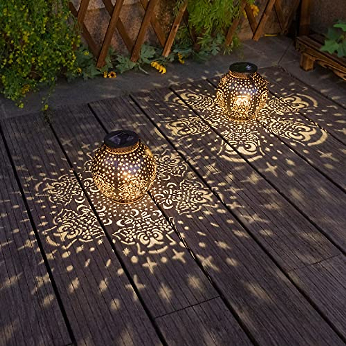Solar Lanterns Outdoor Waterproof Garden Decorative Lights Owl Hanging Solar Lanterns for Patio, Table, Pathway, Balcony, Lawn, Yard Decor 2 Pack