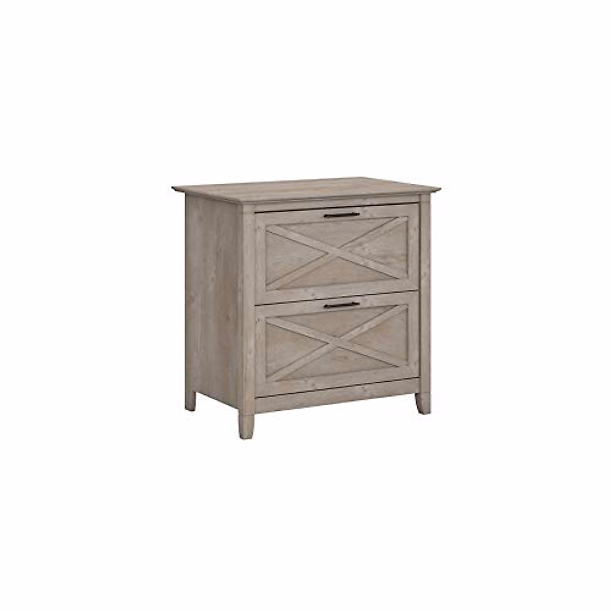 Bush Furniture Key West 2 Drawer Lateral File Cabinet in Washed Gray
