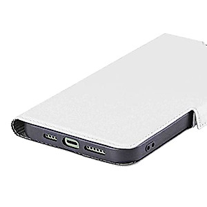 BANLEI2U Phone Cover Wallet Folio Case for Oppo Reno 6 PRO Plus 5G, Premium PU Leather Slim Fit Cover for Reno 6 PRO Plus 5G, Shock Resistance, White