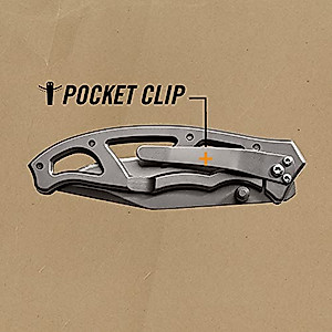 Gerber Gear 22-48445N Paraframe I Folding Pocket Knife, Serrated Edge, Grey