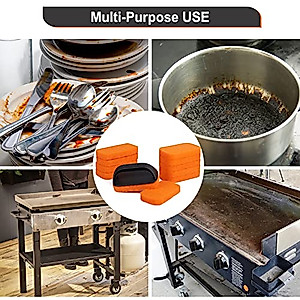 SHINESTAR 11-Piece Griddle Cleaning Kit for Blackstone, Flat Top Grill Cleaner - 10 Scrubber Pads and 1 Handle